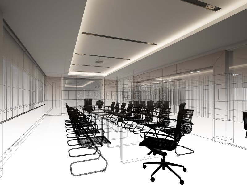 3d Rendering of Interior Conference Room, Stock Illustration ...