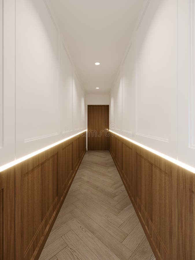 3d Rendering of Interior Corridor Stock Illustration - Illustration of ...