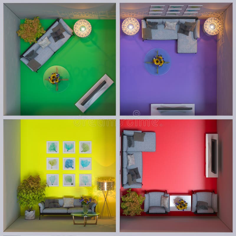 3d Rendering of Interior Design of Apartments in the Cube Stock ...