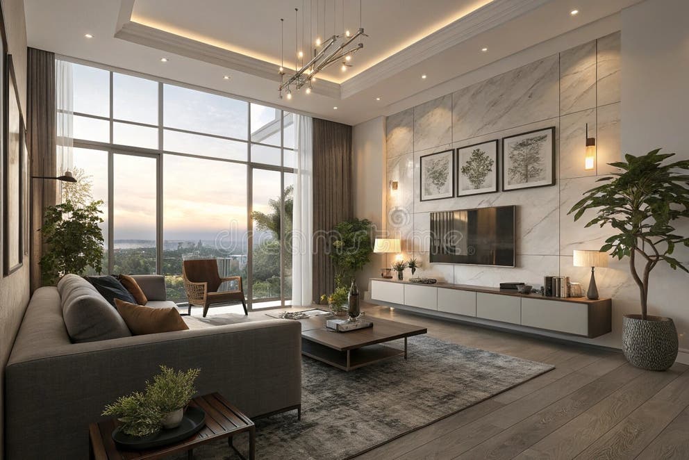 3D Rendering Interior Design Stock Illustration - Illustration of ...