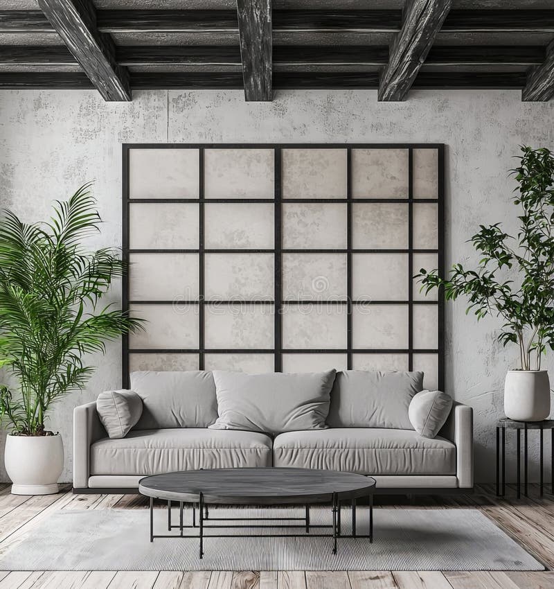 3D Rendering of an Interior Design for a Living Room, Including a Wall ...