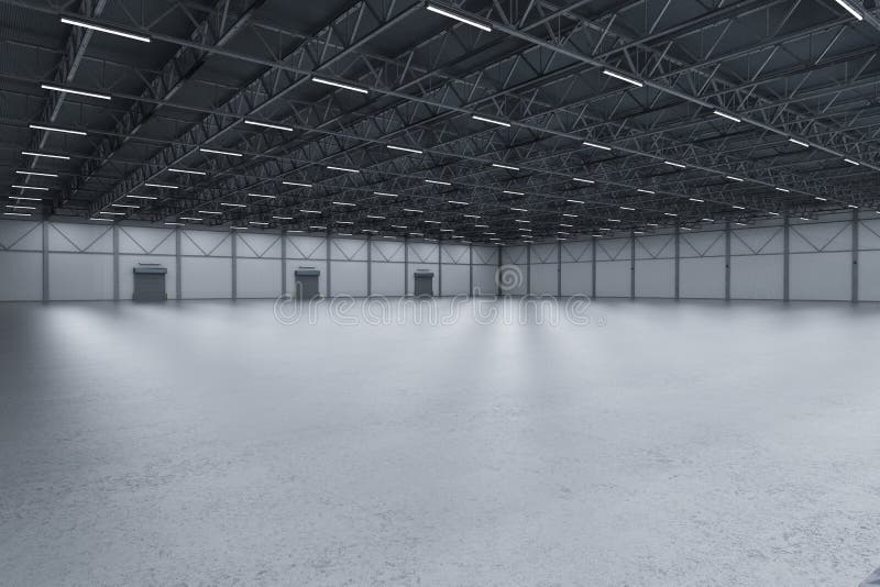 Empty Factory Office Interior Stock Illustration - Illustration of ...