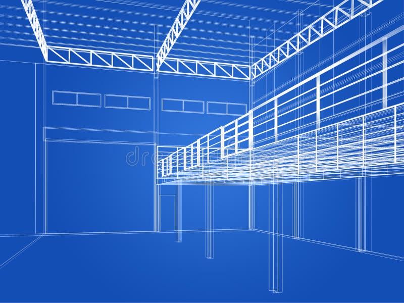 3d Rendering of Interior Warehouse Stock Illustration - Illustration of ...