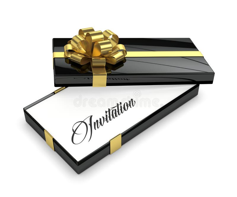 3d Rendering of Invitation in Elegant Gift Box Stock Illustration ...