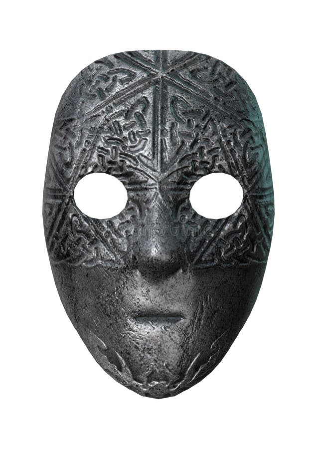 3D Rendering Iron Mask on White Stock Illustration - Illustration of ...