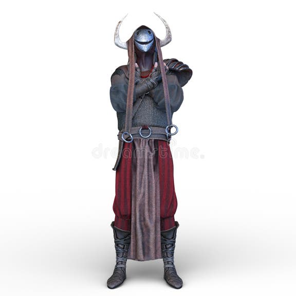 3D Rendering of a Iron Masked Warrior Stock Illustration - Illustration ...