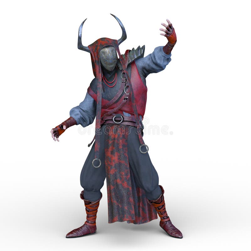 3D Rendering of a Iron Masked Warrior Stock Illustration - Illustration ...