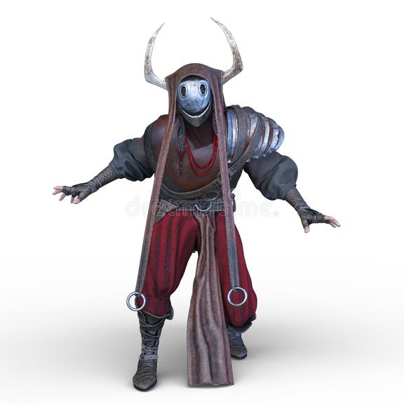 3D Rendering of a Iron Masked Warrior Stock Illustration - Illustration ...