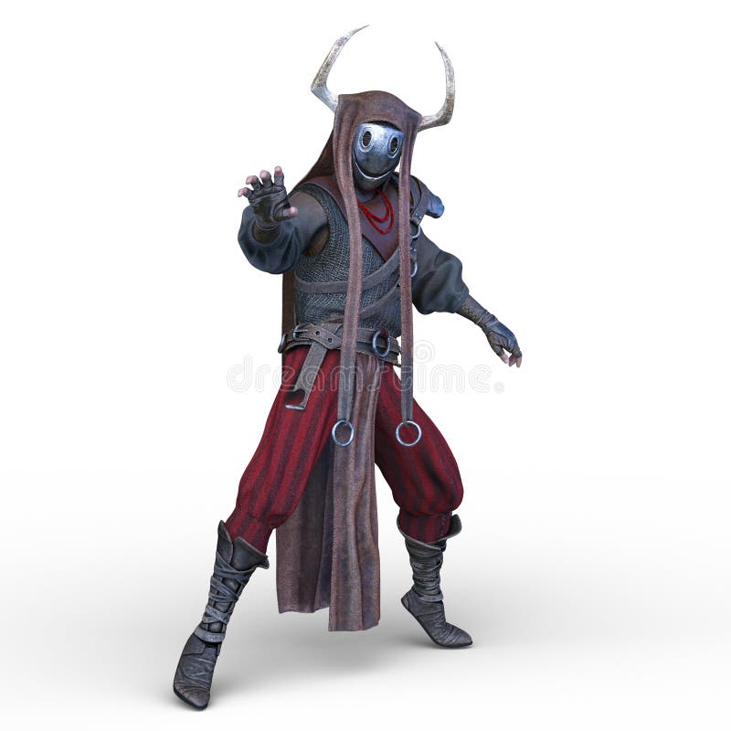 3D Rendering of a Iron Masked Warrior Stock Illustration - Illustration ...