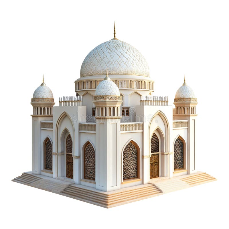 A 3D Rendering of an Islamic Dome House with Traditional Architectural ...