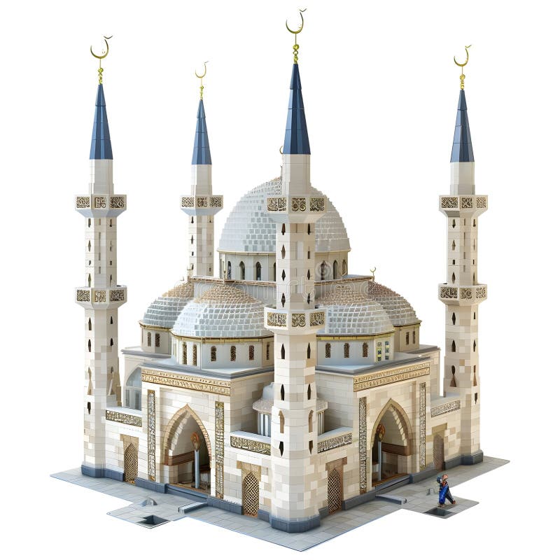 3D Rendering of a Islamic Mosque on Transparent Background - Ai ...