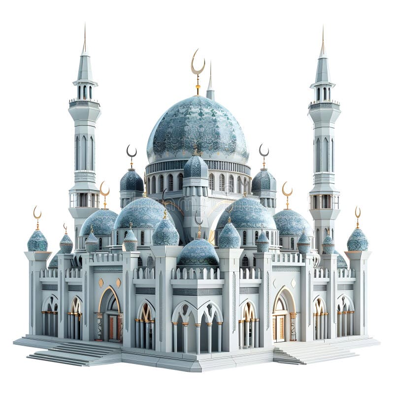 3D Rendering of a Islamic Mosque on Transparent Background - Ai ...