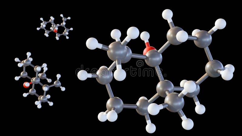 Isolated Floating Model of the Geosmin Molecule Stock Illustration ...