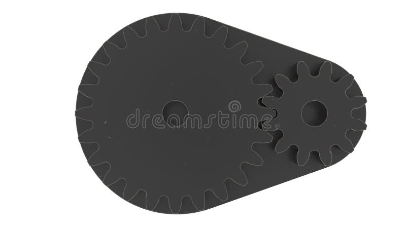 3D Rendering - Isolated Gear Mechanical Assembly Stock Illustration ...