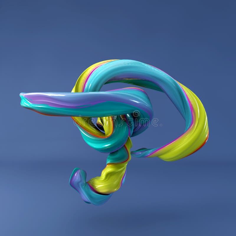 3d Rendering of Isolated Letter. Wavy Dabs of Colorful Paint by ...