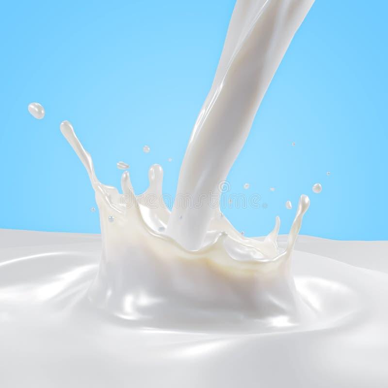 3D Rendering of Isolated Liquid Milk Splash with Swirling Ripple Stock ...
