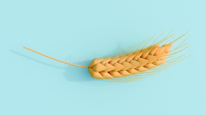 A 3D Rendering of Isolated Wheat Stalks Stock Illustration ...