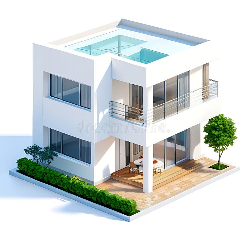 3d Rendering of Isometric Illustration of Office. Generative AI Stock ...