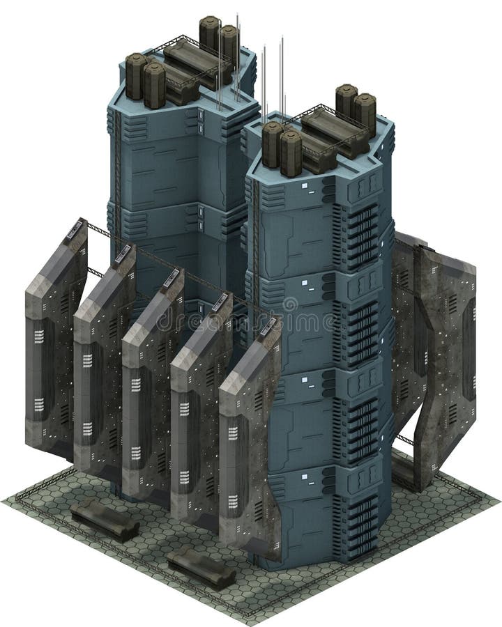 Isometric Futuristic Sci-fi Architecture, Future City Building. 3D ...