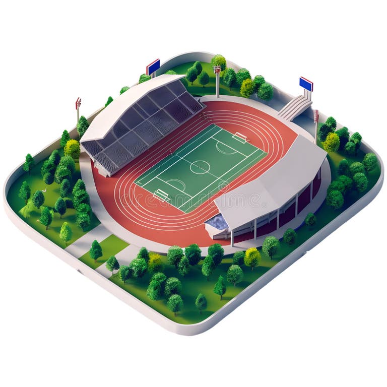 3D Rendering of a Isometric Stadium on Transparent Background - Ai ...