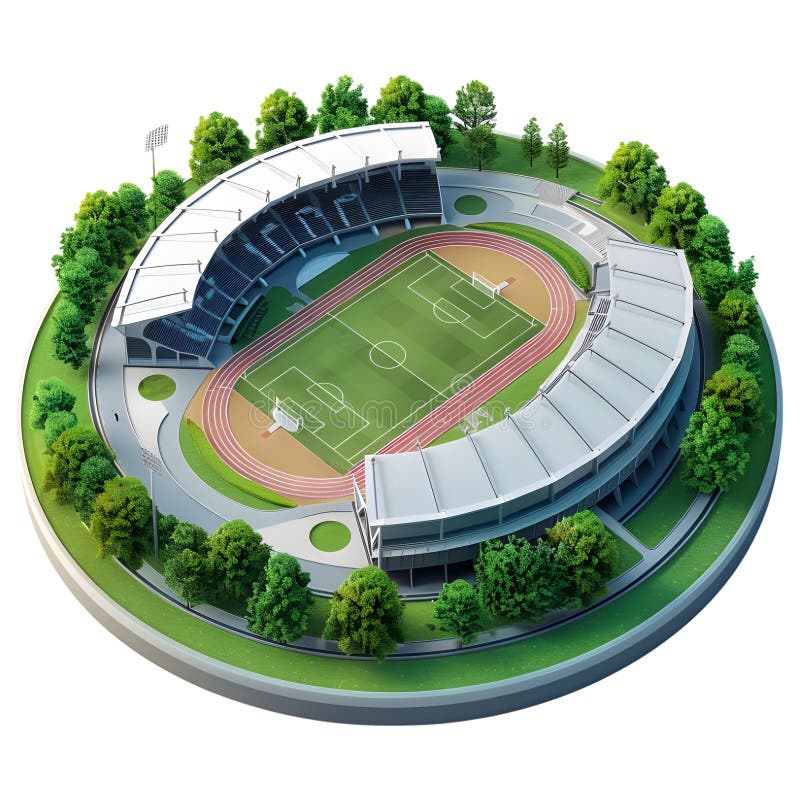3D Rendering of a Isometric Stadium on Transparent Background - Ai ...
