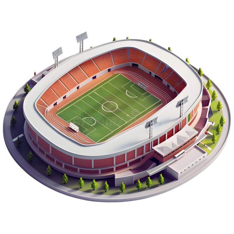 3D Rendering of a Isometric Stadium on Transparent Background - Ai ...