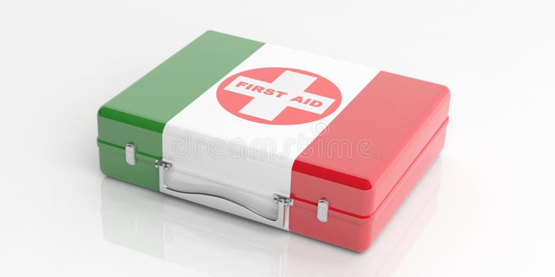 3D-rendering Italy Flag and Soccer-balls Stock Illustration ...