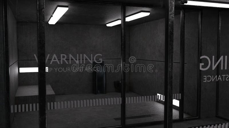 3D-Illustration of an Modern Empty Prison Cell, No Prisoner Stock ...