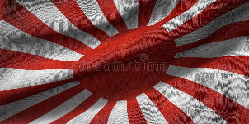 3d Rendering of a Japan Flag with Fabric Texture Stock Illustration ...