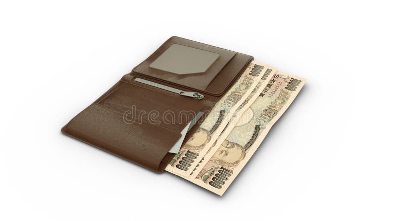 Japanese Yen Notes in Wallet Stock Illustration - Illustration of ...