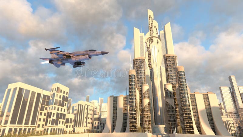 3D Rendering of a Jet Fighter Stock Illustration - Illustration of ...