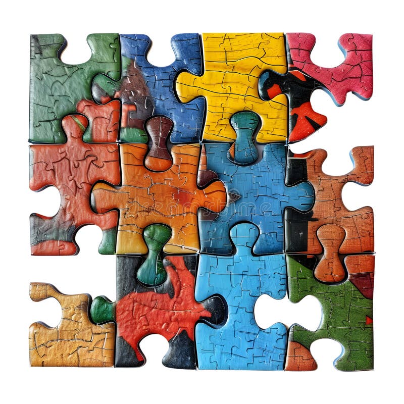 3D Rendering of a Jigsaw Puzzle Game on Transparent Background - Ai ...