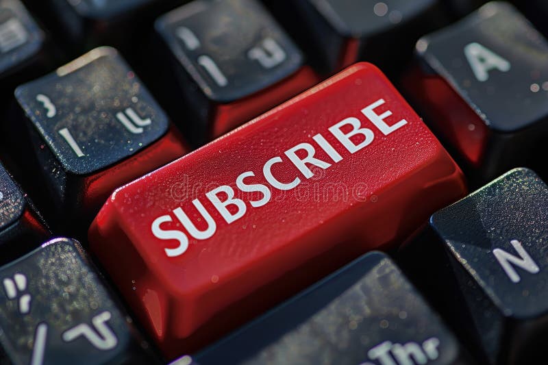 3d Rendering of a Keyboard with a Red Key and the Keyword Subscribe ...