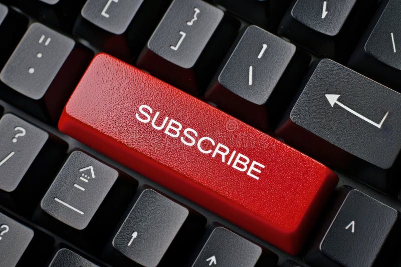 3d Rendering of a Keyboard with a Red Key and the Keyword Subscribe ...