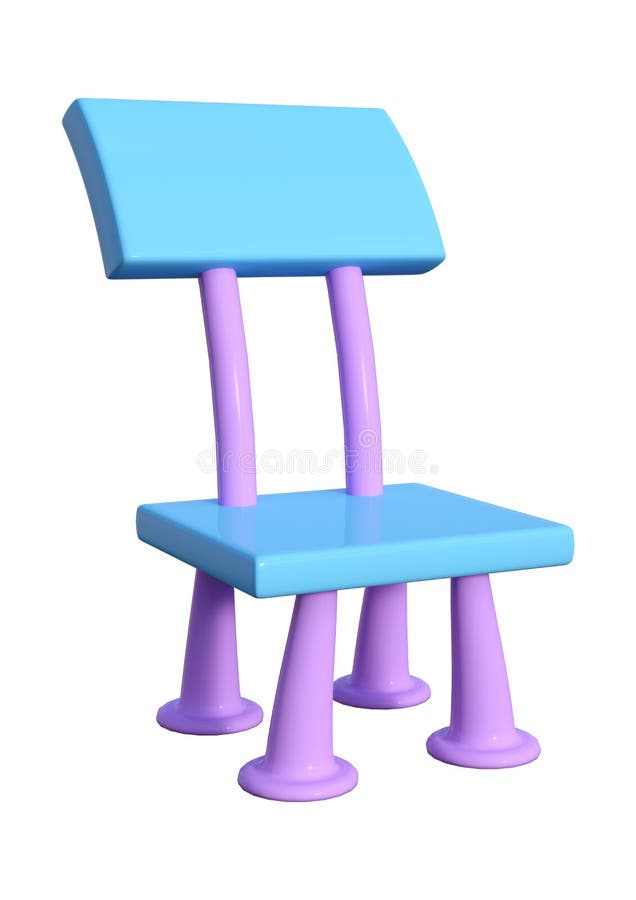 3D Rendering Kids Chair on White Stock Illustration - Illustration of ...