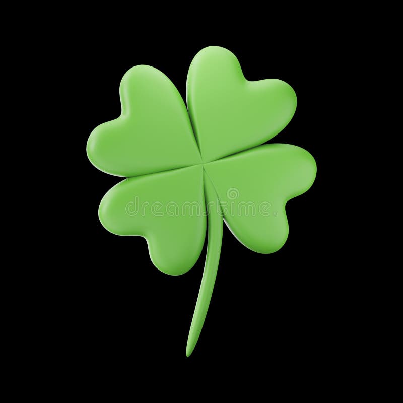 3D Rendering Kleeblatt Auf Schwarz Stock Abbildung - Illustration von ...