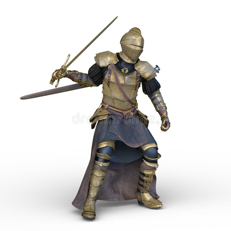 3D rendering of a knight stock illustration. Illustration of future ...
