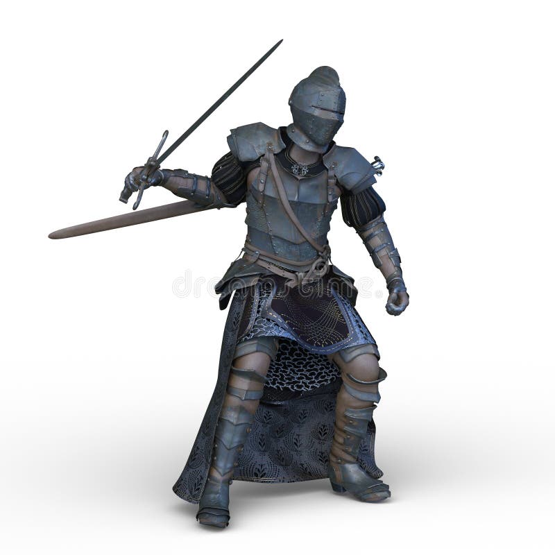 3D rendering of a knight stock illustration. Illustration of armor ...