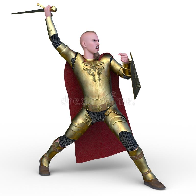 3D rendering of a knight stock illustration. Illustration of armor ...