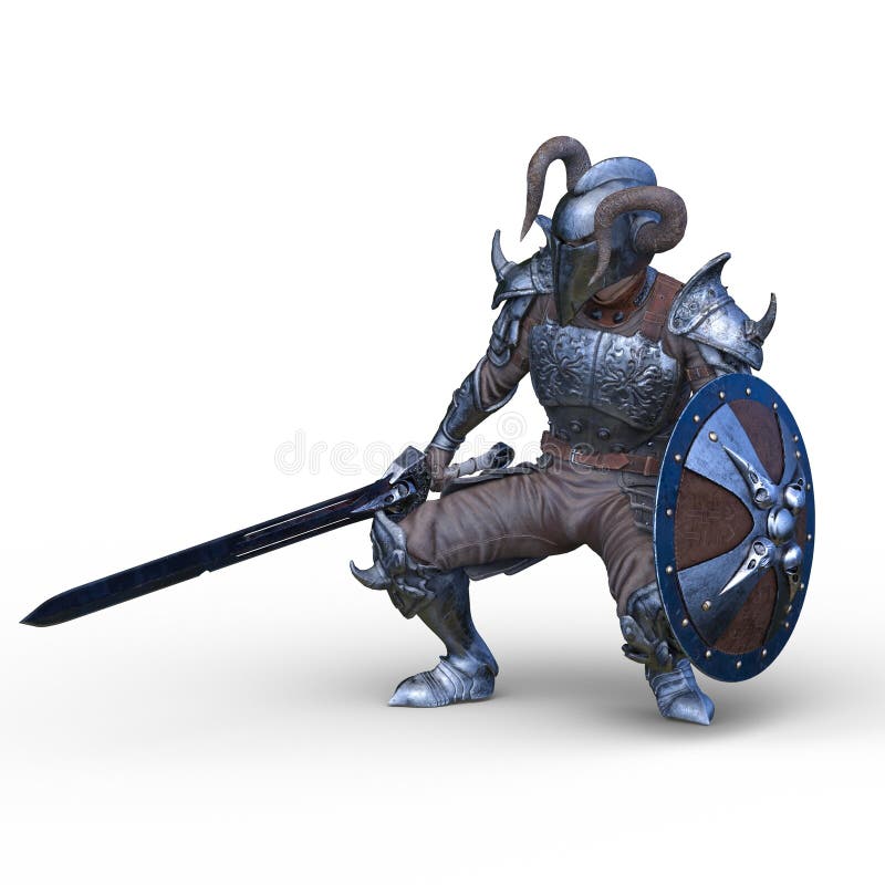 3D rendering of a knight stock illustration. Illustration of history ...