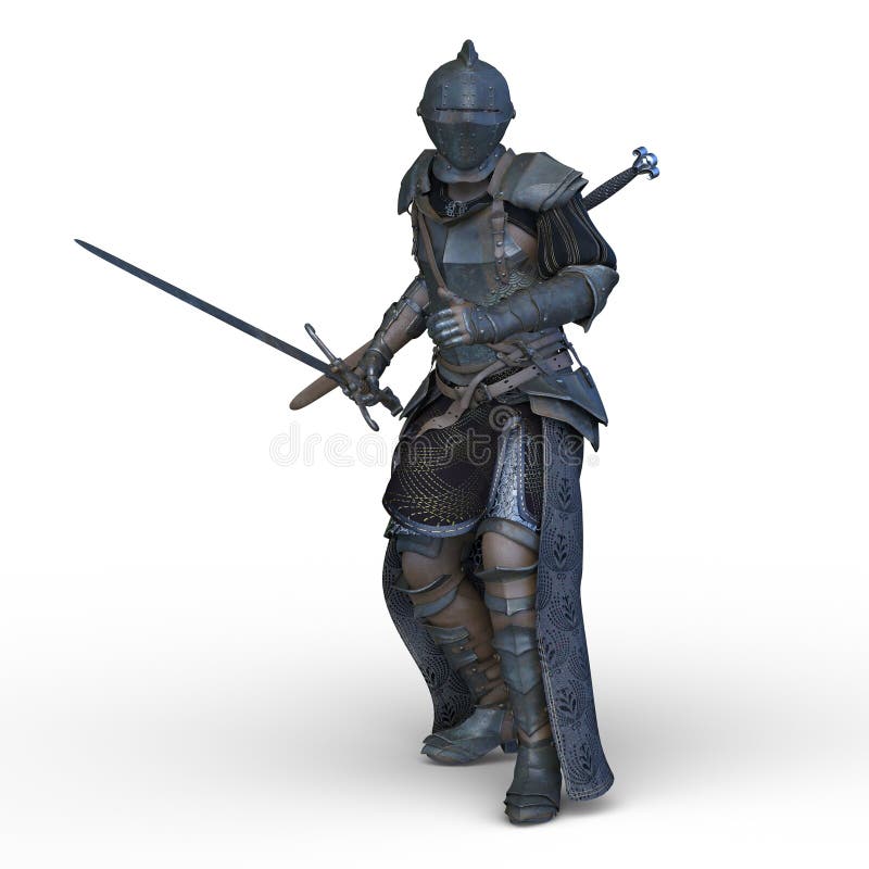 3D rendering of a knight stock illustration. Illustration of hero ...