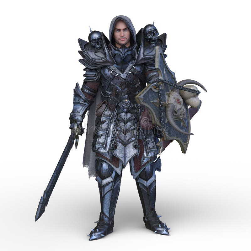 3D rendering of Knight man stock illustration. Illustration of battle ...