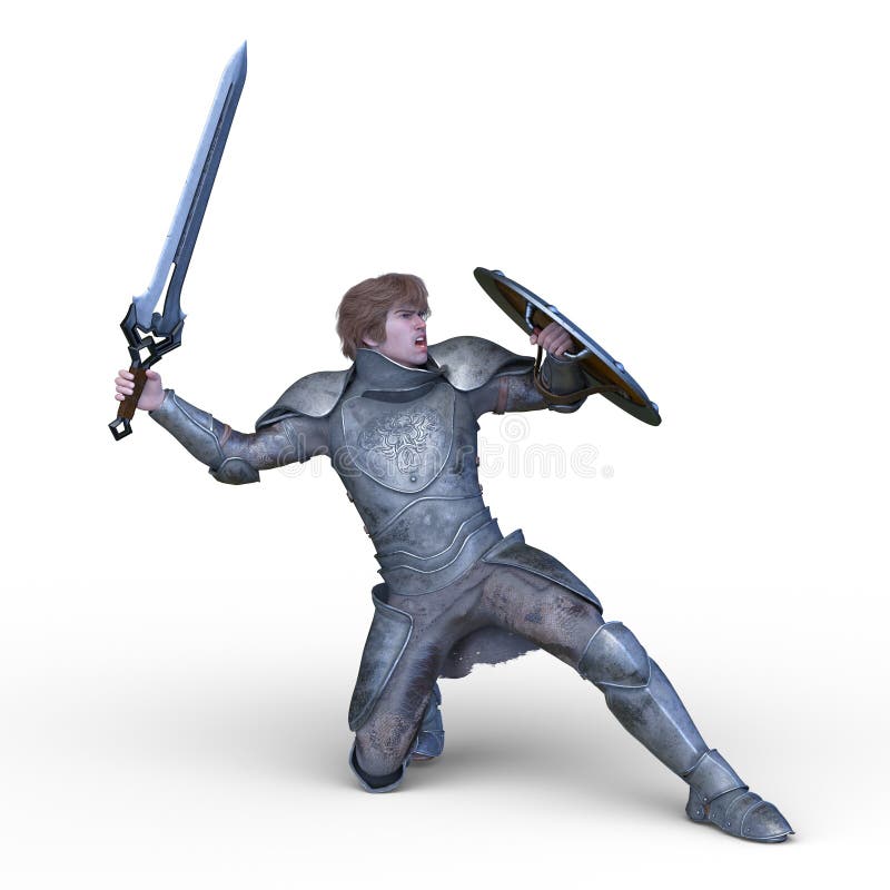 3D rendering of Knight man stock illustration. Illustration of body ...