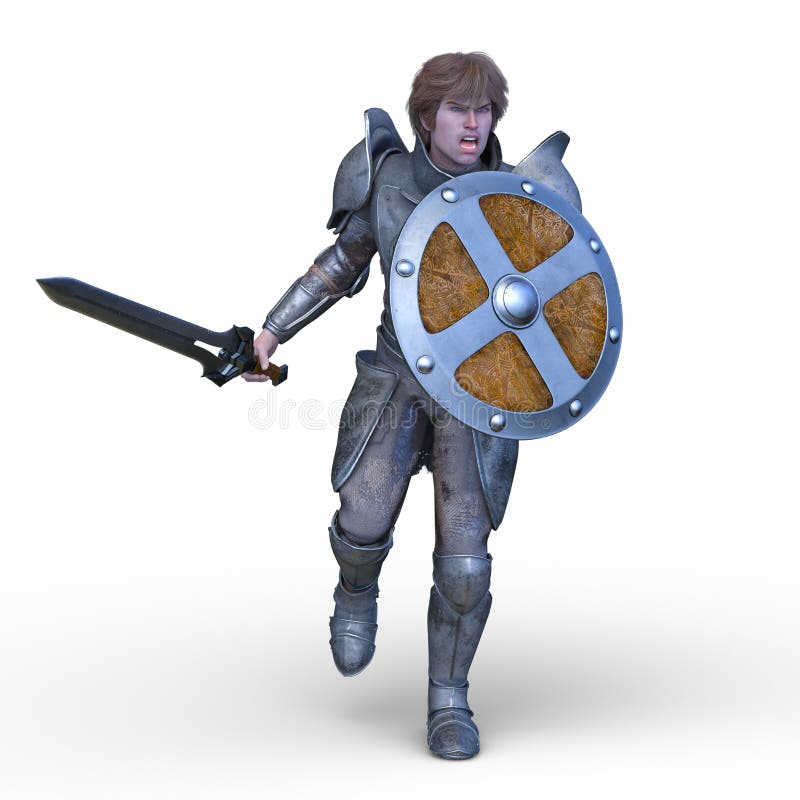 3D rendering of Knight man stock illustration. Illustration of ...