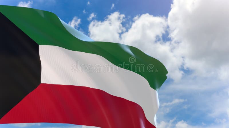 Kuwait Flag Waving Animation Stock Video - Video of motion, kuwait ...