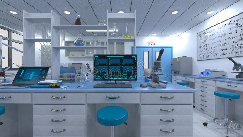 3D Rendering of the Laboratory Stock Illustration - Illustration of ...