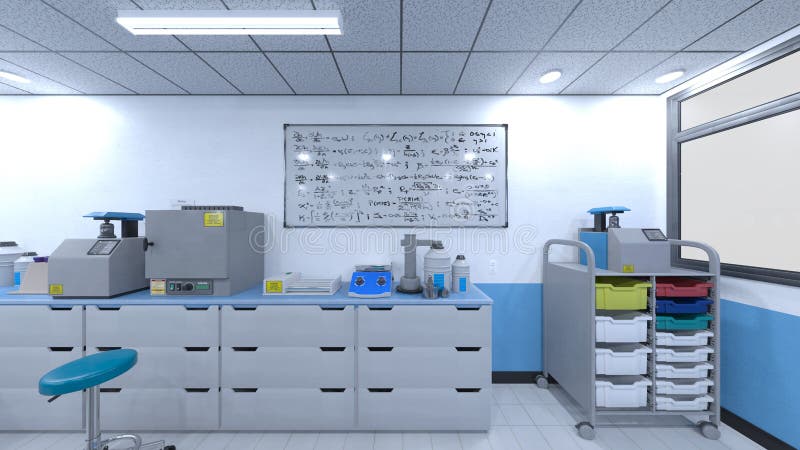 3D Rendering of the Laboratory Stock Illustration - Illustration of ...