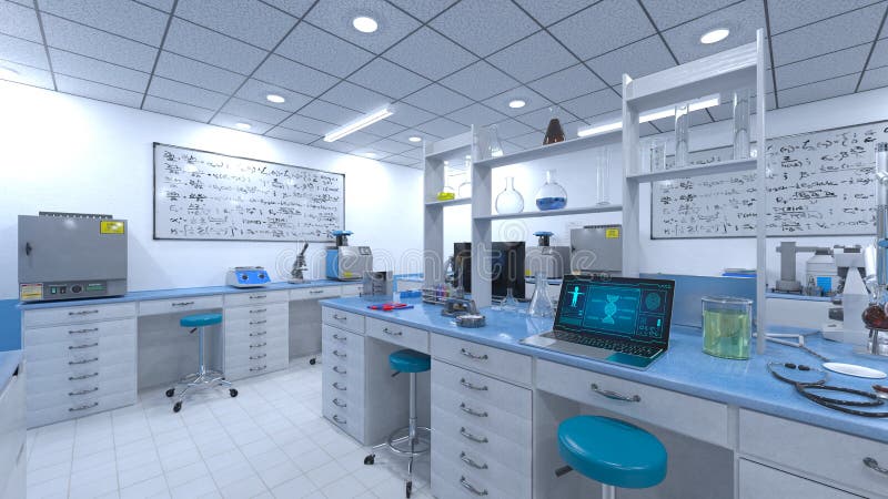 3D Rendering of the Laboratory Stock Illustration - Illustration of ...