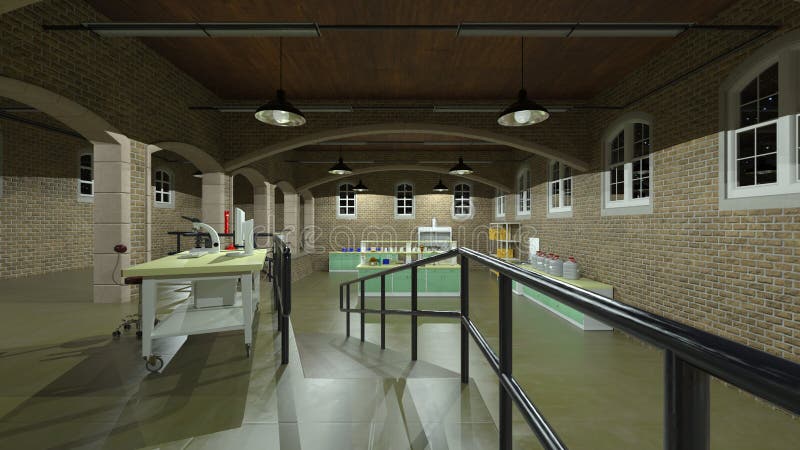 3D Rendering of the Laboratory Stock Illustration - Illustration of ...