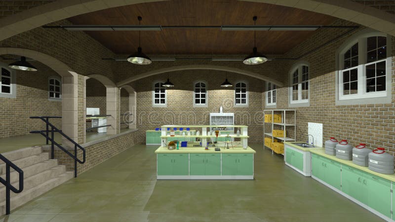 3D Rendering of the Laboratory Stock Illustration - Illustration of ...